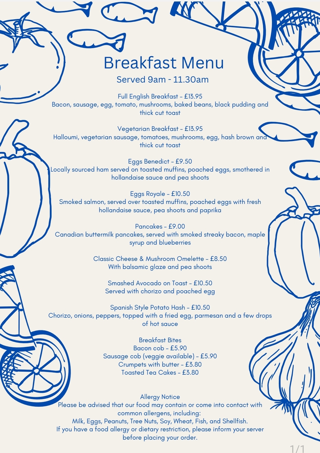 Menus - Brailsford Golf Course